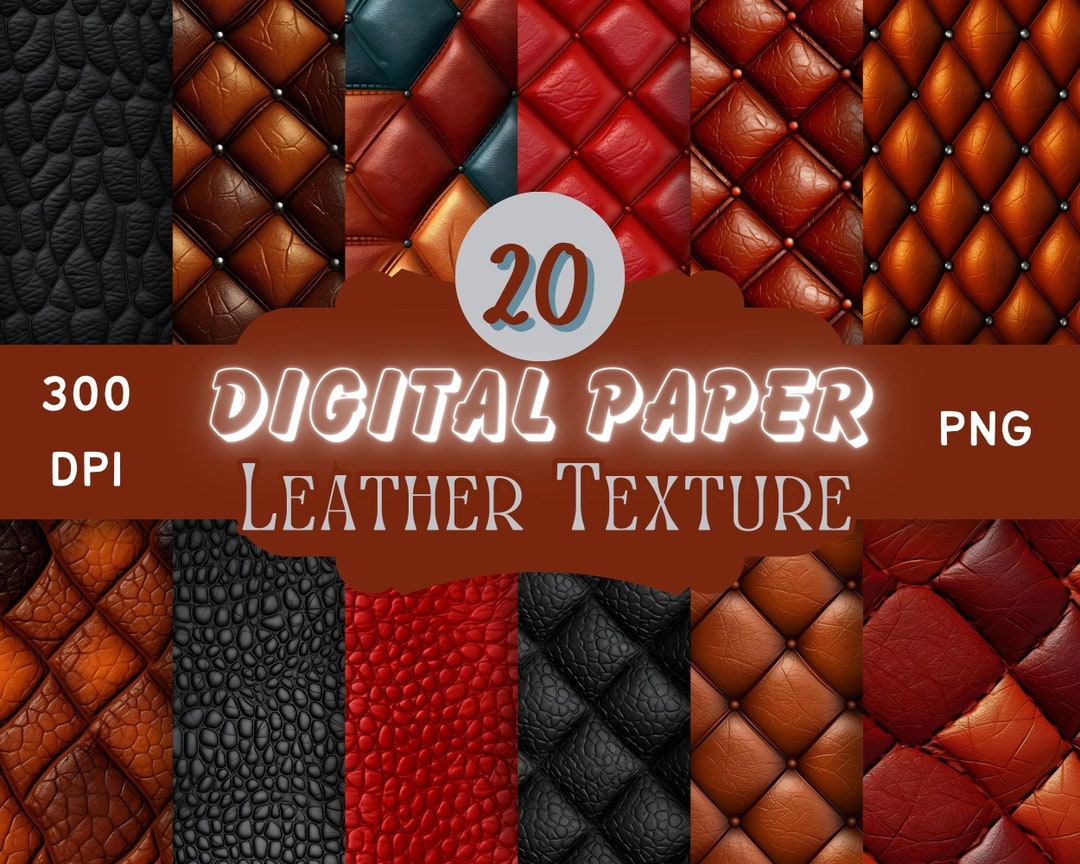 Leather Texture Seamless Digital Paper Patterns COMMERCIAL USE Instant ...