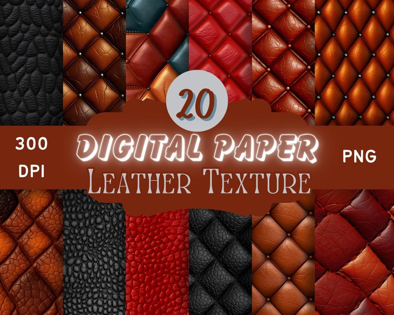 Leather Texture Seamless Digital Paper Patterns COMMERCIAL USE Instant ...