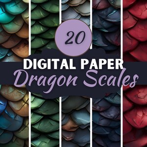Dragon Scales Seamless Digital Paper Patterns COMMERCIAL USE Instant ...