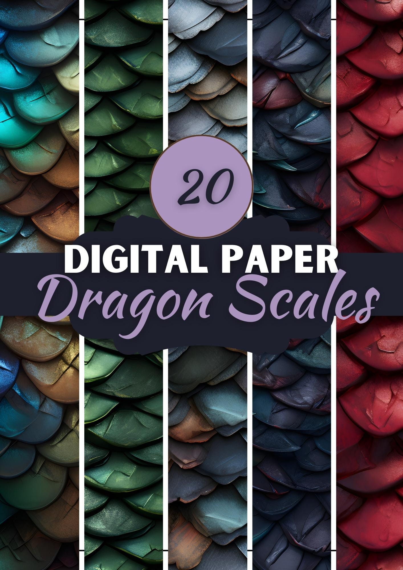 Dragon Scales Seamless Digital Paper Patterns COMMERCIAL USE Instant ...