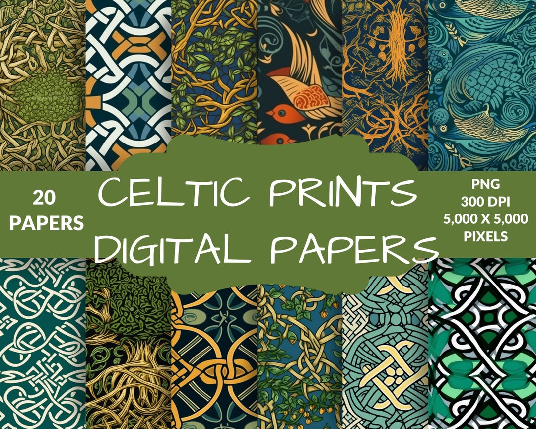 Celtic Prints Digital Papers COMMERICAL USE Seamless Digital Paper ...