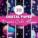 Kawaii Cute Alien Digital Paper COMMERICAL USE 20 PNG Instant Download ...