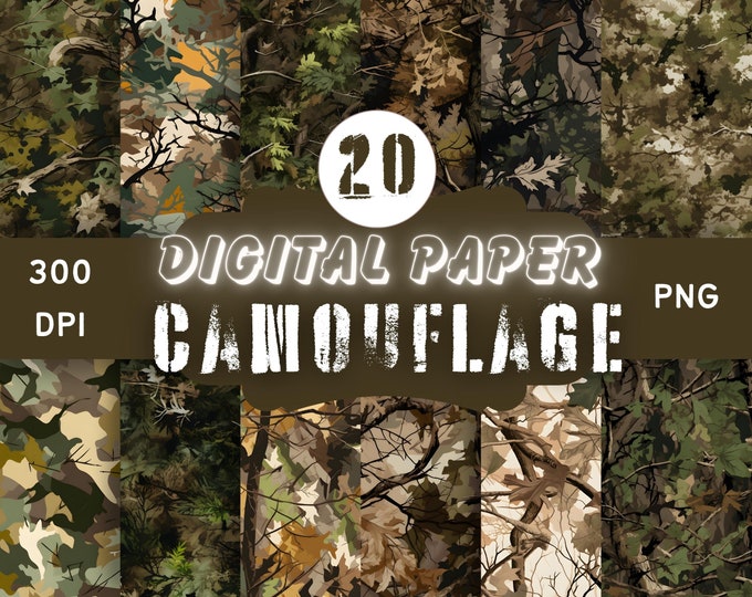 Camouflage Seamless Digital Paper Patterns COMMERCIAL USE Instant ...