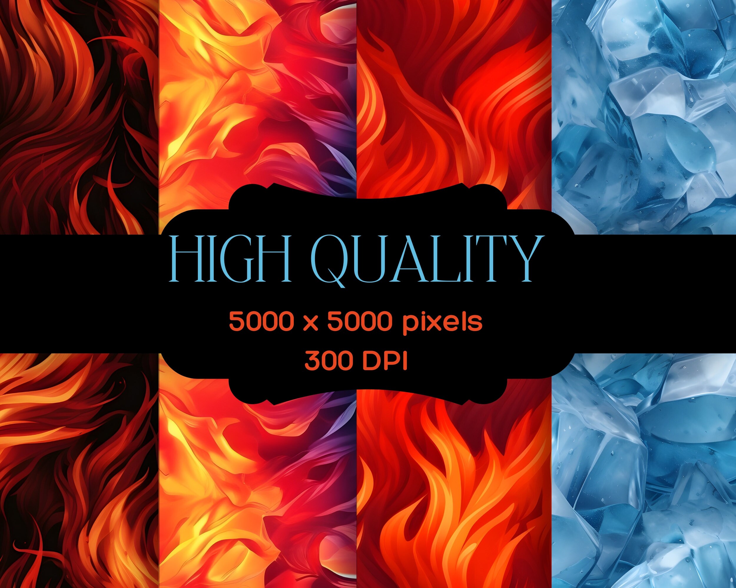 Fire and Ice Seamless Digital Paper COMMERCIAL USE Scrapbook Paper ...