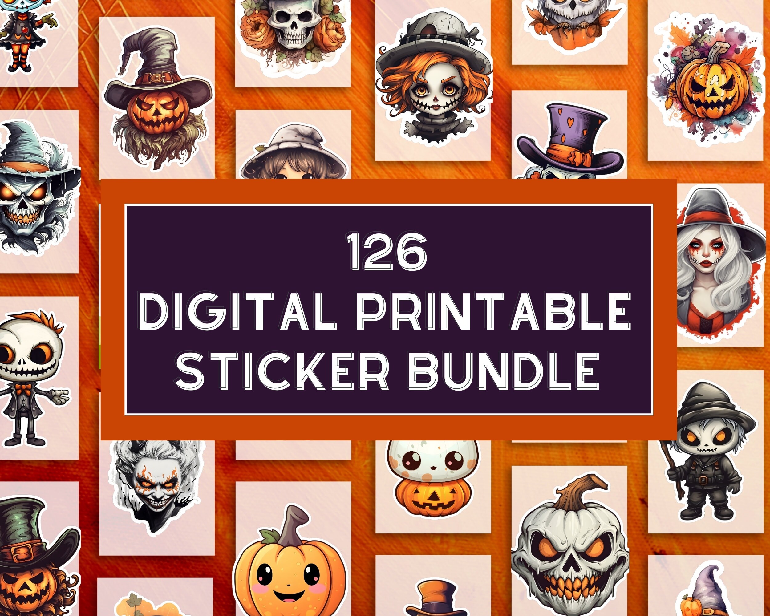 Huge Halloween Digital Stickers Bundle Printable Instant Download ...