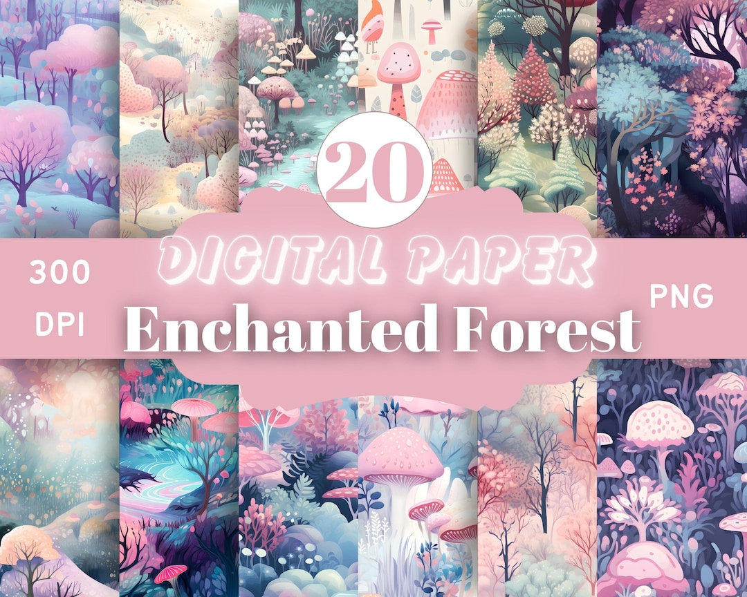 Enchanted Forest Digital Papers COMMERICAL USE Instant Download ...