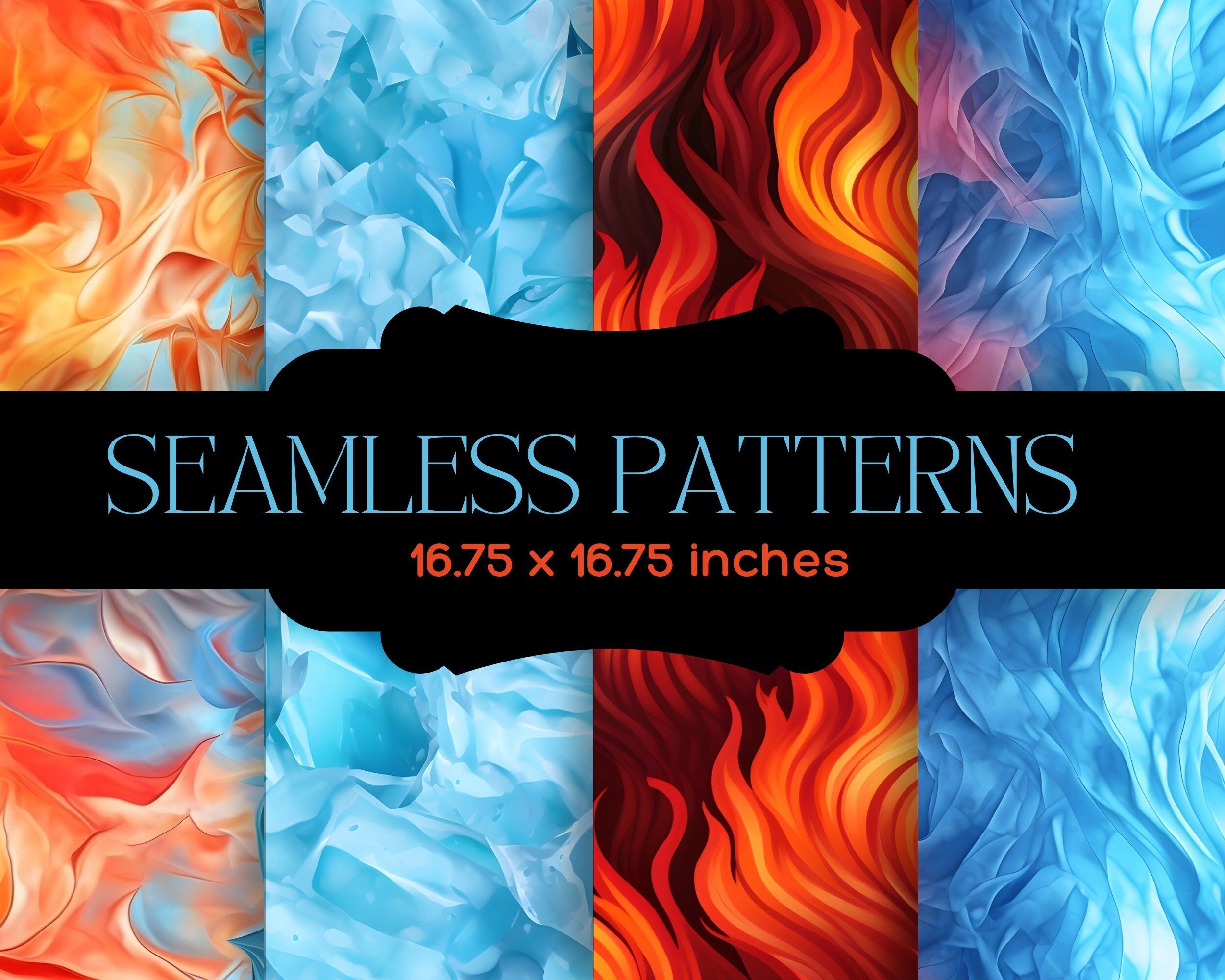 Fire and Ice Seamless Digital Paper COMMERCIAL USE Scrapbook Paper ...