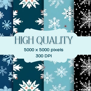 Snowflakes Seamless Digital Paper Winter Patterns Christmas Ice Paper ...
