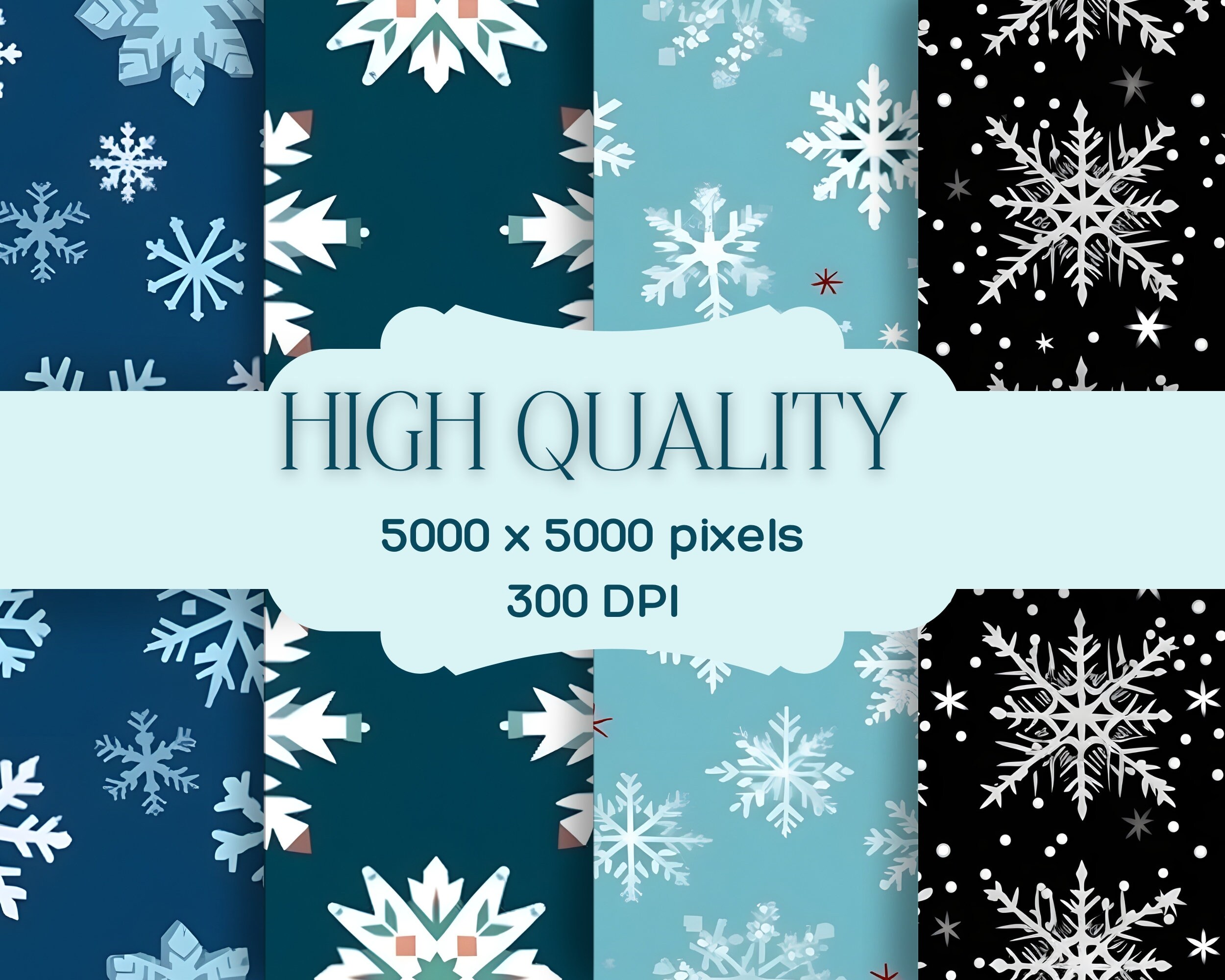 Snowflakes Seamless Digital Paper Winter Patterns Christmas Ice Paper ...