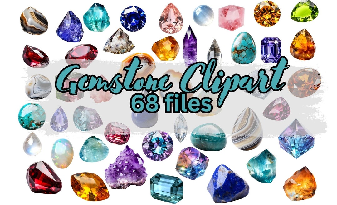 Gemstone Clipart Bundle Zodiac Gemstone Gems Scrapbook Clipart Crystal ...