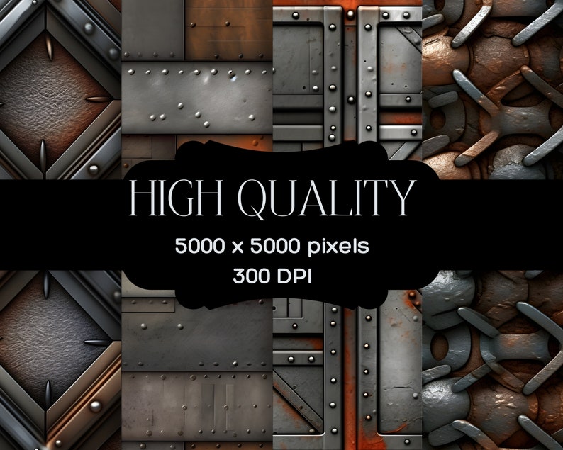 Metal Texture Seamless Digital Paper Patterns COMMERCIAL USE Instant ...