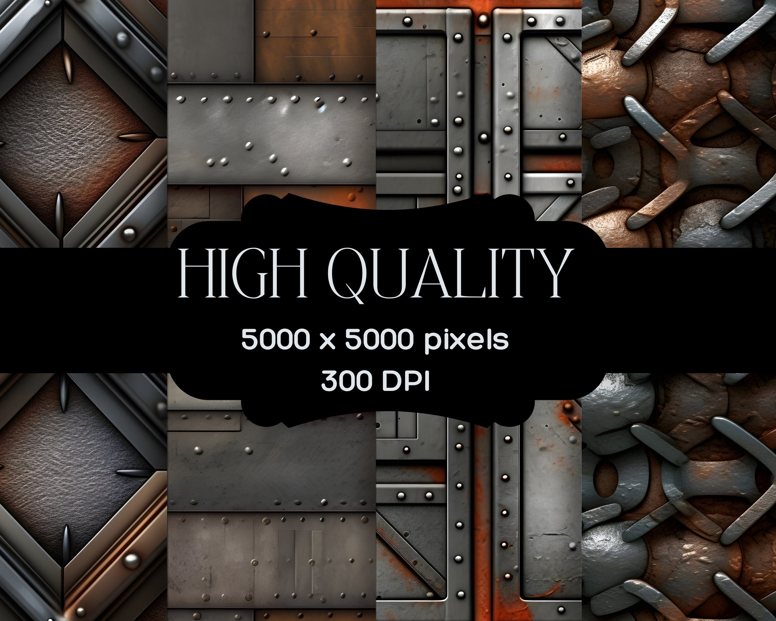 Metal Texture Seamless Digital Paper Patterns COMMERCIAL USE Instant ...