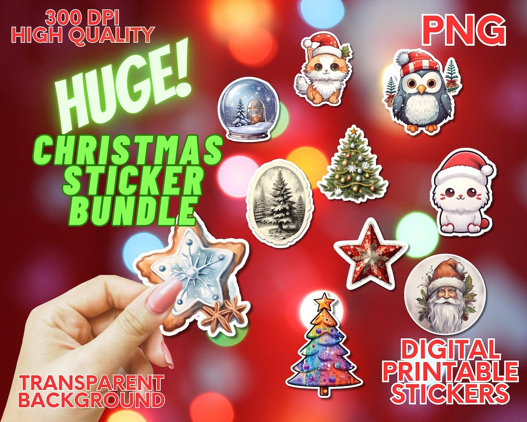 Huge Christmas Digital Stickers Bundle Printable Instant Download ...
