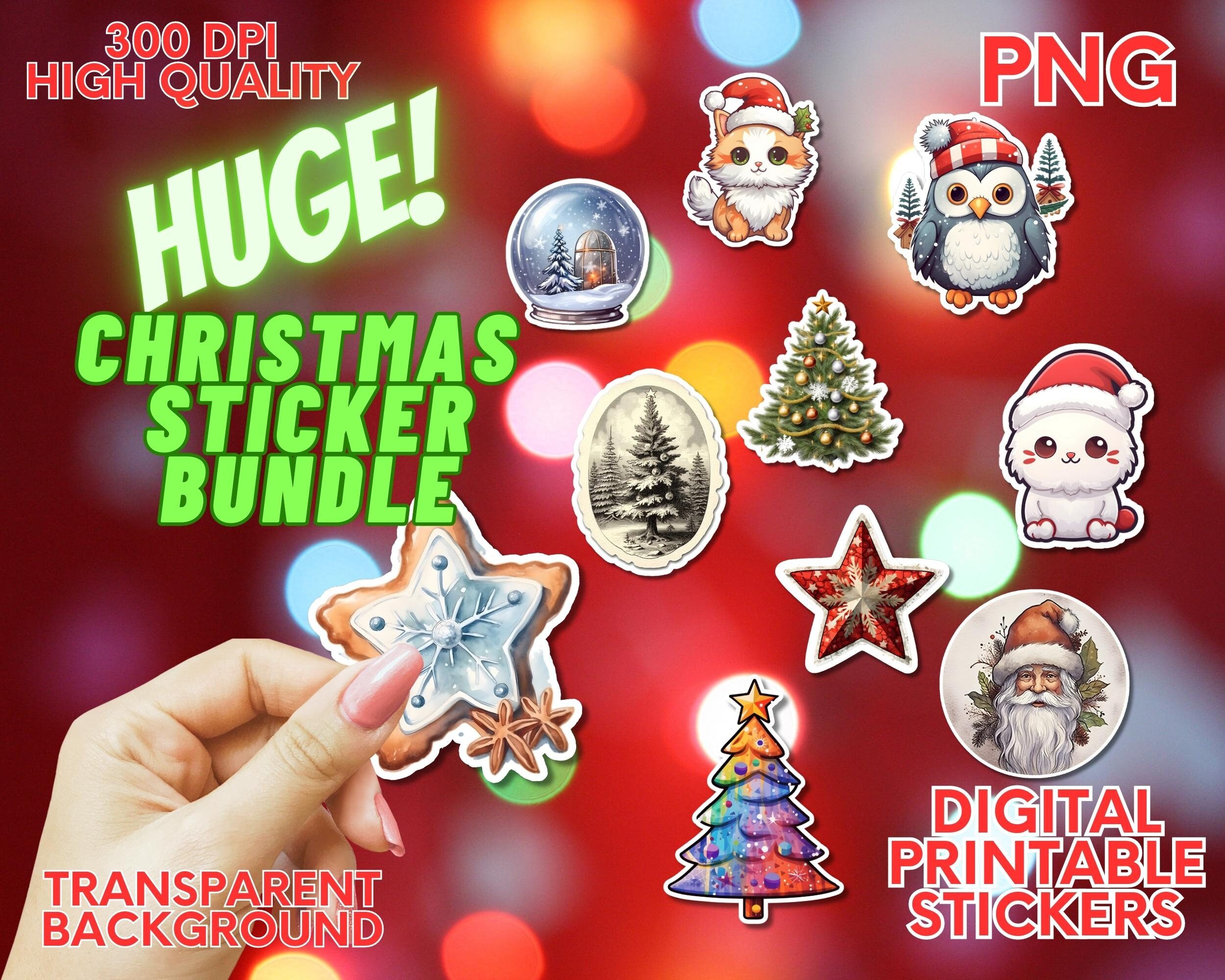 Huge Christmas Digital Stickers Bundle Printable Instant Download ...