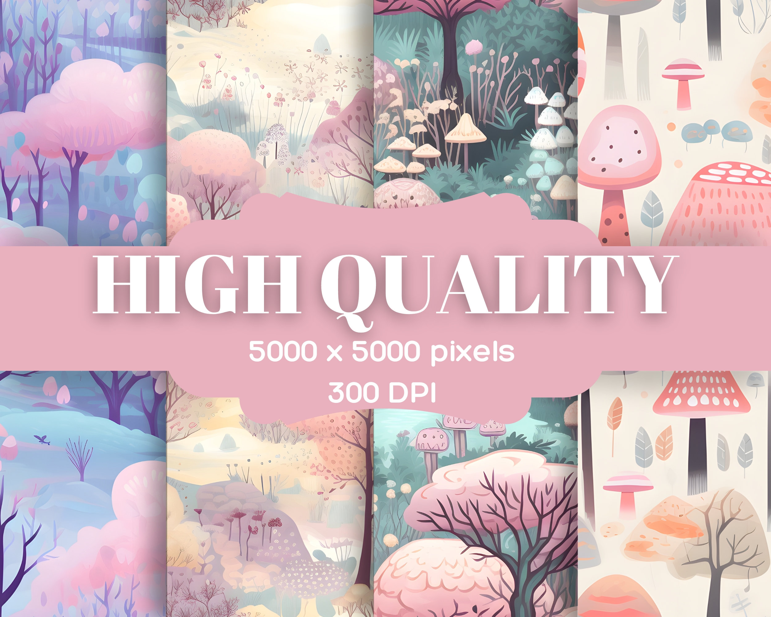 Enchanted Forest Digital Papers COMMERICAL USE Instant Download ...