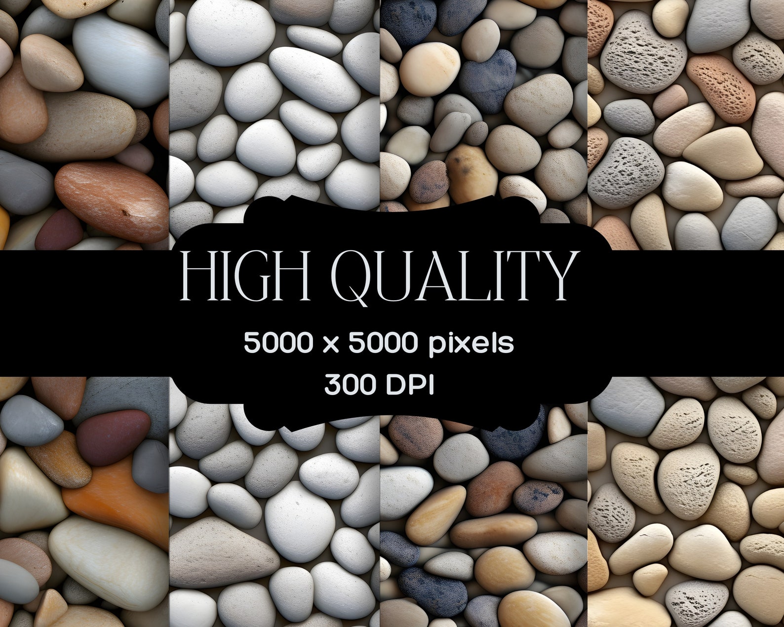 Pebble Texture Seamless Digital Paper Patterns COMMERCIAL USE Instant ...