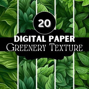 Plant Greenery Seamless Digital Paper Patterns COMMERCIAL USE Instant ...