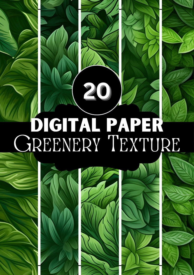 Plant Greenery Seamless Digital Paper Patterns COMMERCIAL USE Instant ...