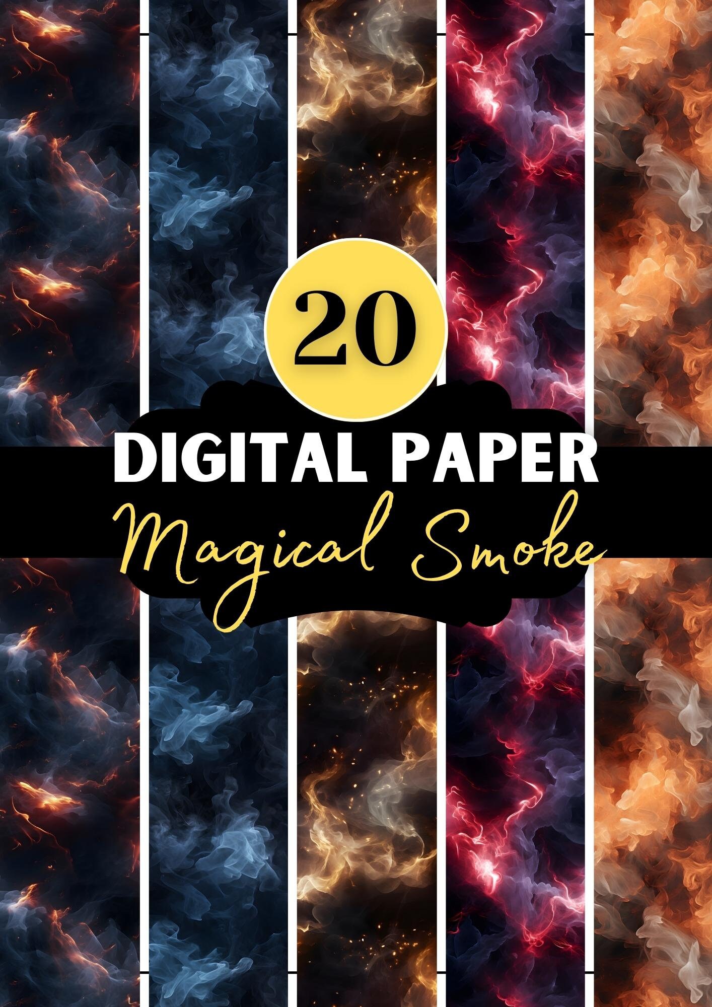 Magical Smoke Seamless Digital Paper Patterns COMMERCIAL USE Instant Download Smoke Journal ...