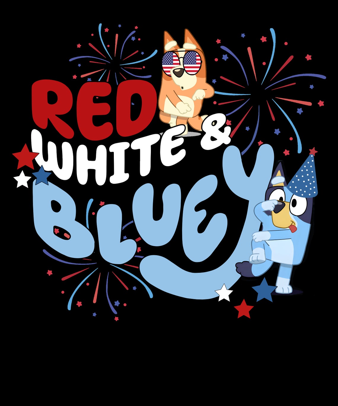 Red Red White Bluey Png Svg Bluey and Bingo 4th of July PNG - Etsy