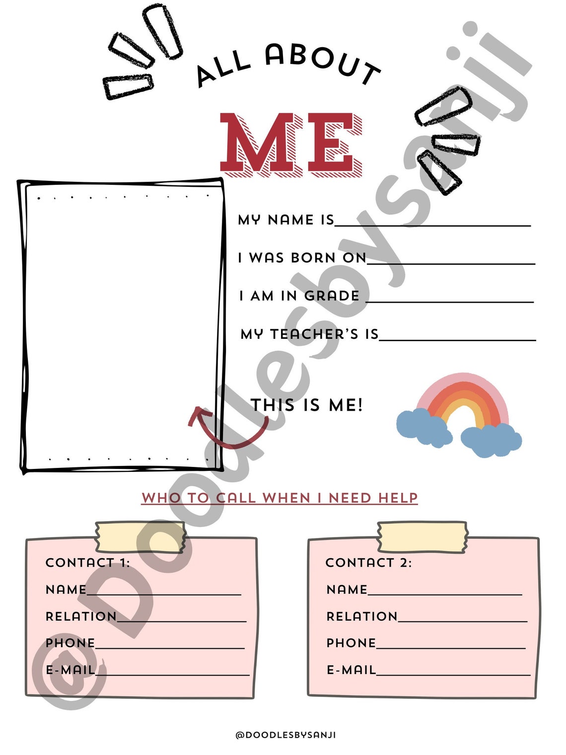 All About Me- Medical Passport, Autism, ADHD, ASD, SEN - Etsy