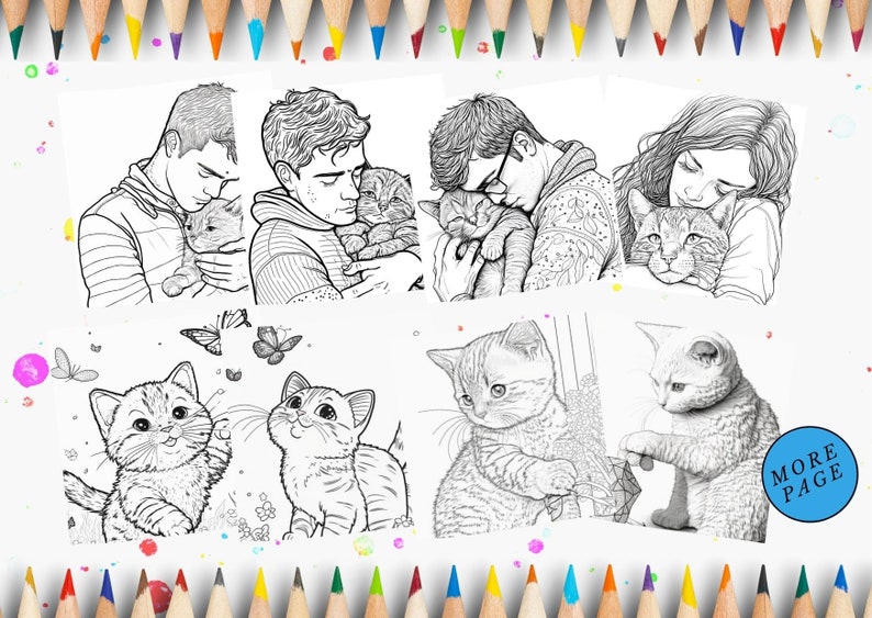 Cat Coloring Pages, Cat Coloring Pages for Kids, Cat Printable, Cat ...