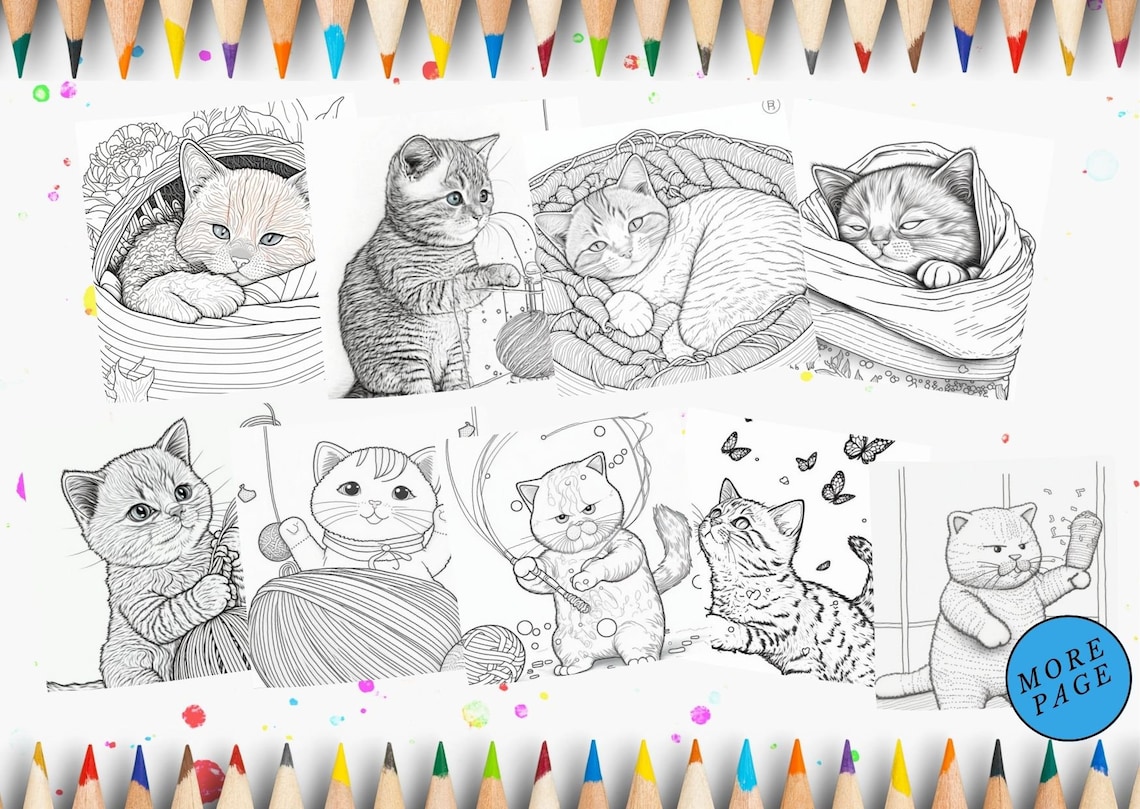 Cat Coloring Pages, Cat Coloring Pages for Kids, Cat Printable, Cat ...