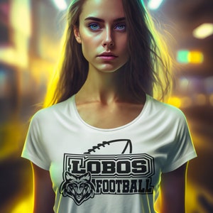 Lobos Football Svg School Mascot Design Lobo Football Svg School Spirit ...
