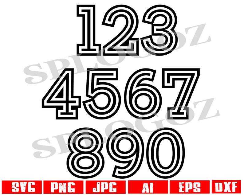 Sports Fonts Svg, Sports Numbers Svg, Soccer Numbers, Cricut Numbers ...