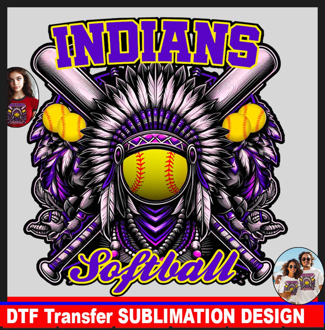 Indians Softball Png, Indians PNG, Purple and Yellow Indians Png ...