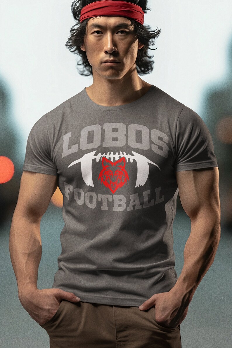 Lobos Football Svg School Mascot Design Lobo Football Svg School Spirit ...