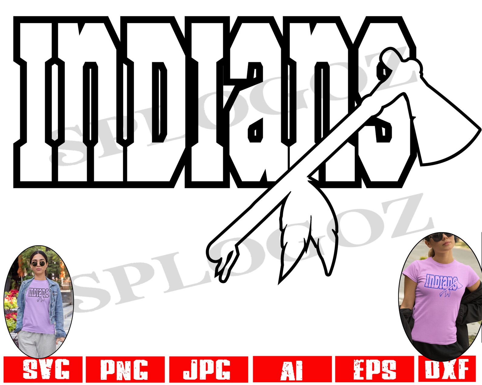 Indians Svg Indian Svg Indians Mascot Png Indian Tomahawk - Etsy