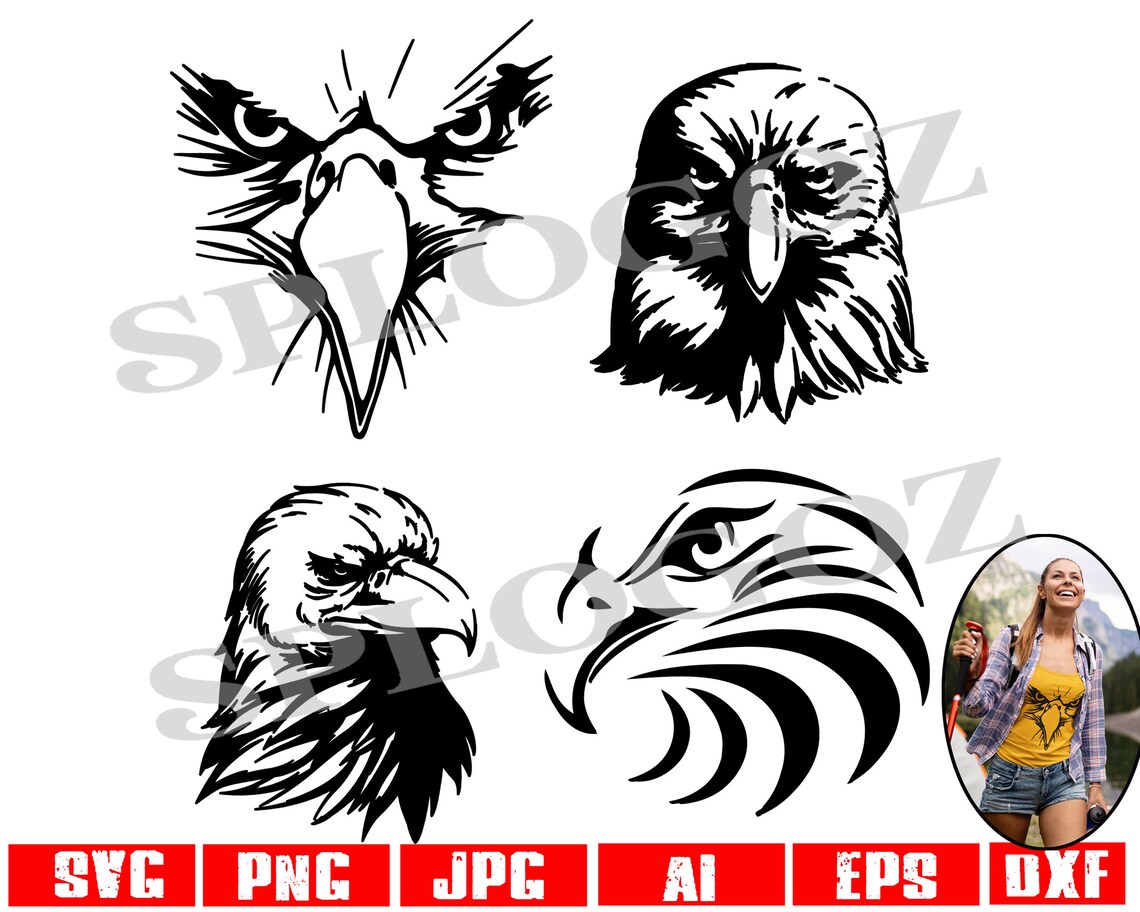 Eagles Svg 4 Pack Bundle Mascots, Eagle SVG Digital Download, SVG Cut ...