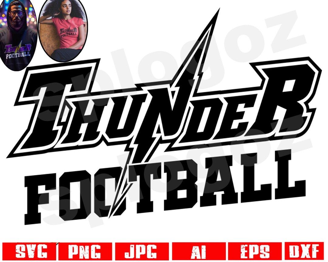 Thunder Football Svg Thunder Football Png Thunder Football Design ...