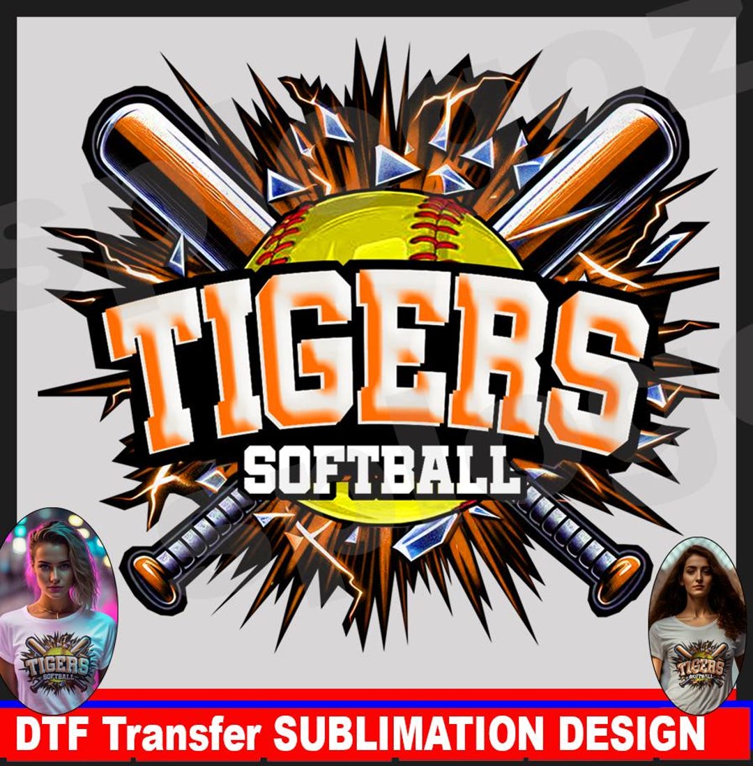 Tigers Softball Png, Tigers Custom Softball Logo, Sublimation Png ...