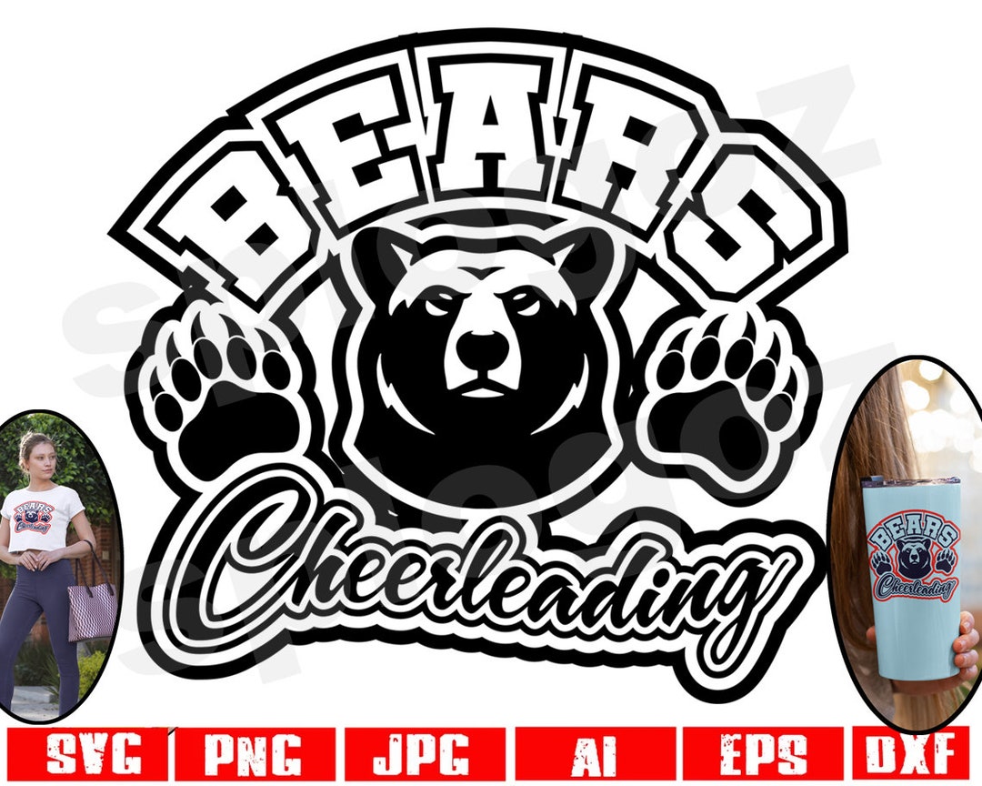 Bears Cheerleading Svg, Bear Cheerleading Svg, Bears Cheer Svg, Bear ...