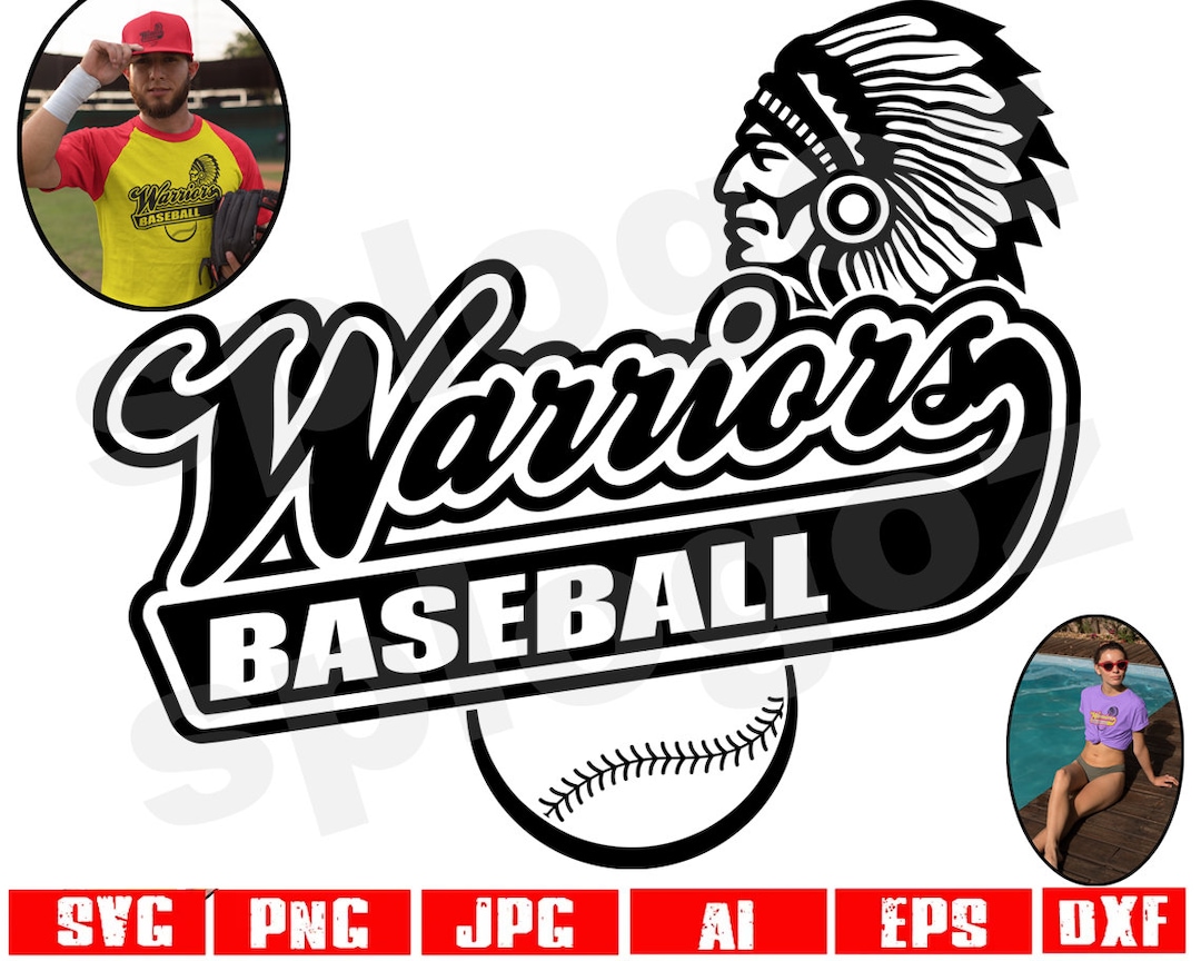 Warriors Baseball Mascot SVG: Cricut & Silhouette Designs (digital ...