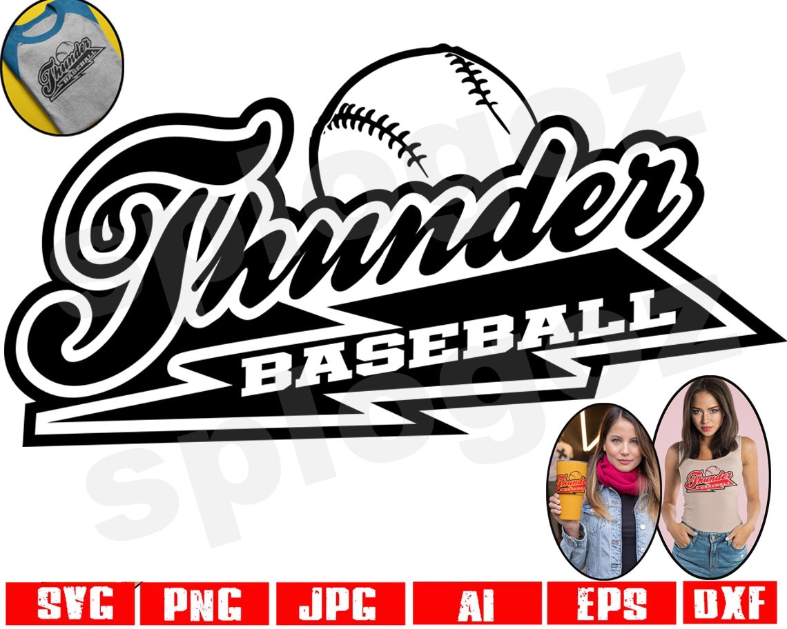 Thunder Baseball Svg, Thunder Baseball Png, Thunder Svg, Thunder Png ...
