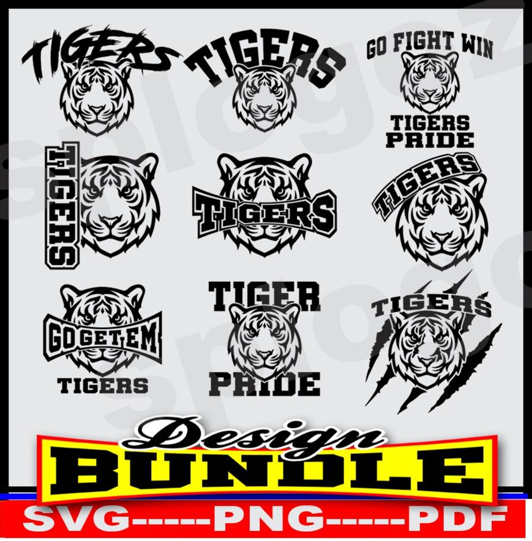 Tigers Bundle Svg Tigers Svg Tigers Bundle Png Tigers Mascot Svg Tiger ...