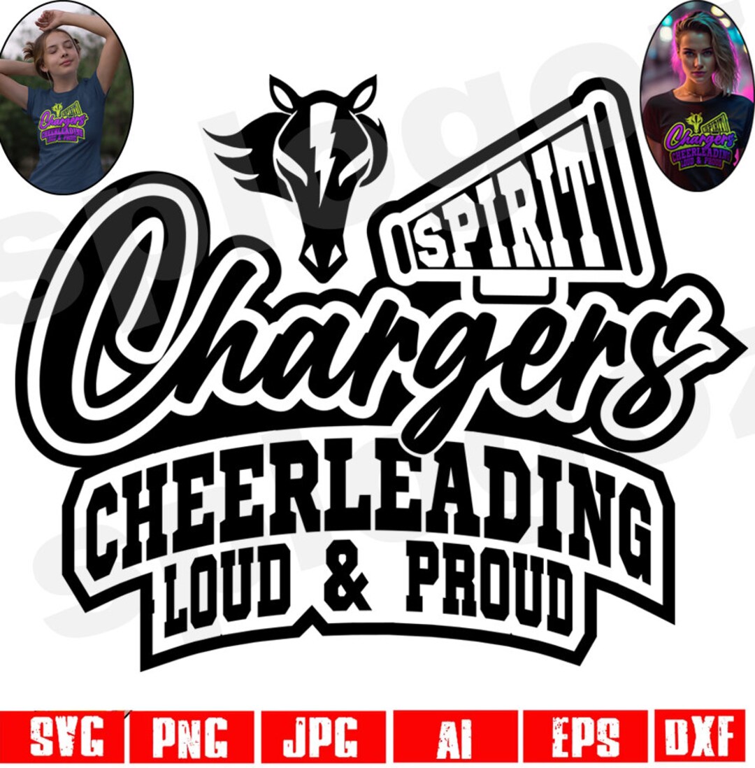 Chargers Cheerleading Svg Design for Digital Download, Charger Cheer ...