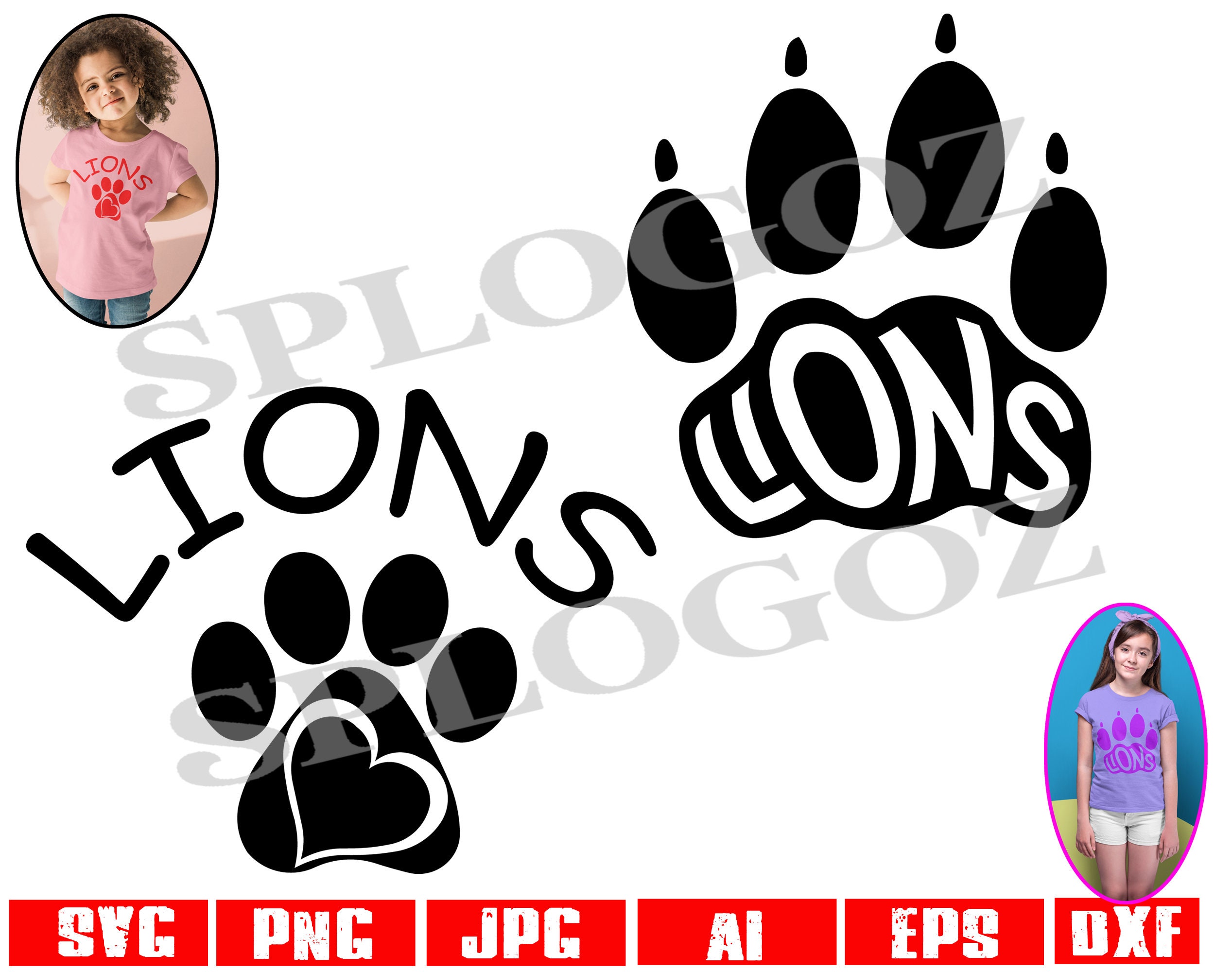 Lion Paw Print Stencil