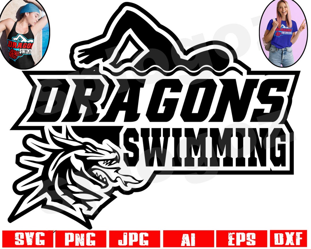 Dragons Swimming Svg Dragon Swimming Svg Dragons Swimming Png Dragons ...
