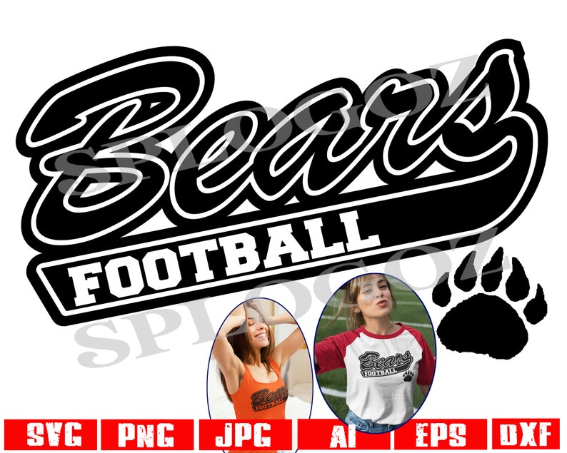 Bears Football Svg Bear Football Svg Bears Svg Bear Svg - Etsy