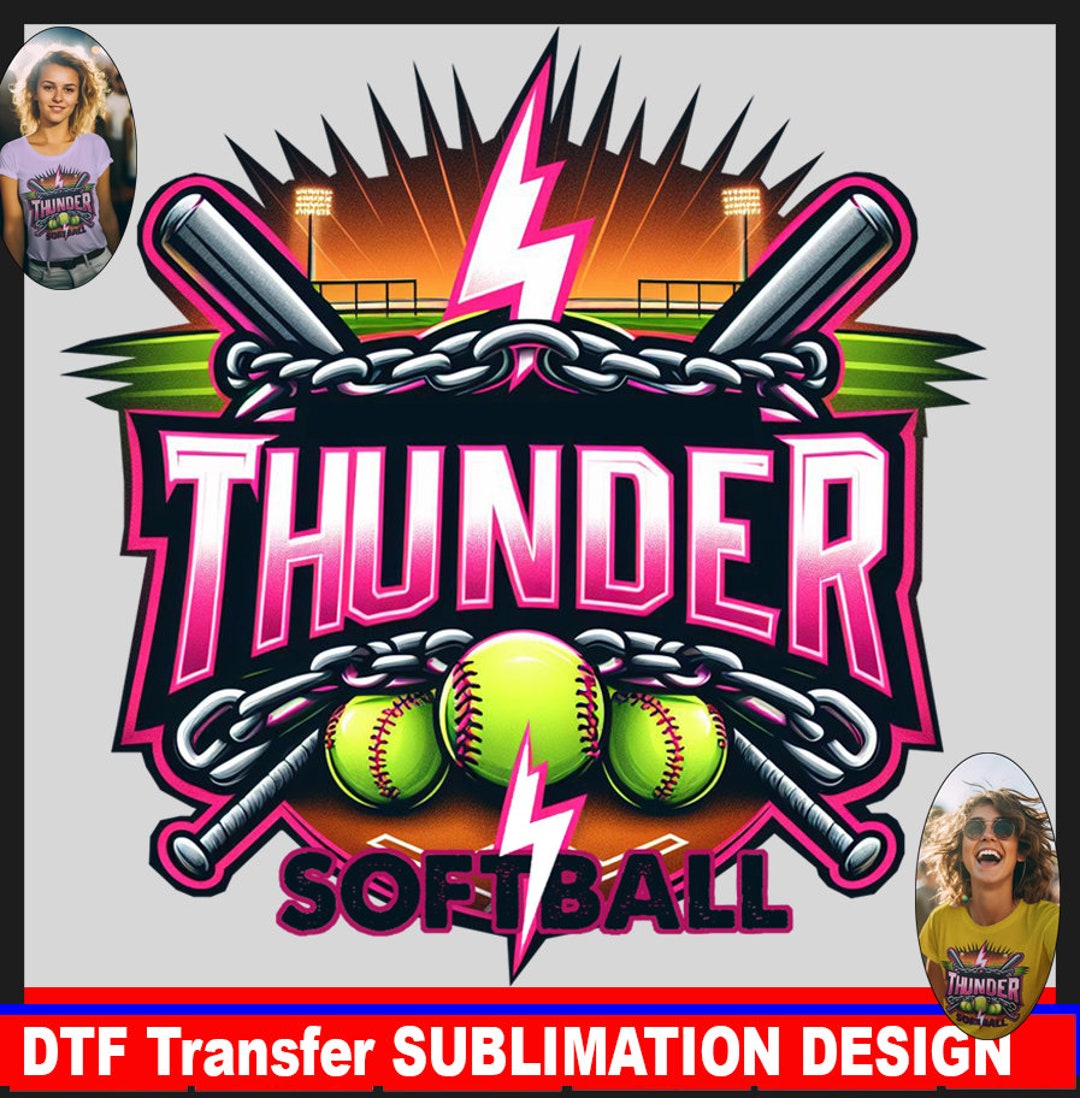 Thunder Softball Png, Thunder Custom Softball Logo, Sublimation Png ...