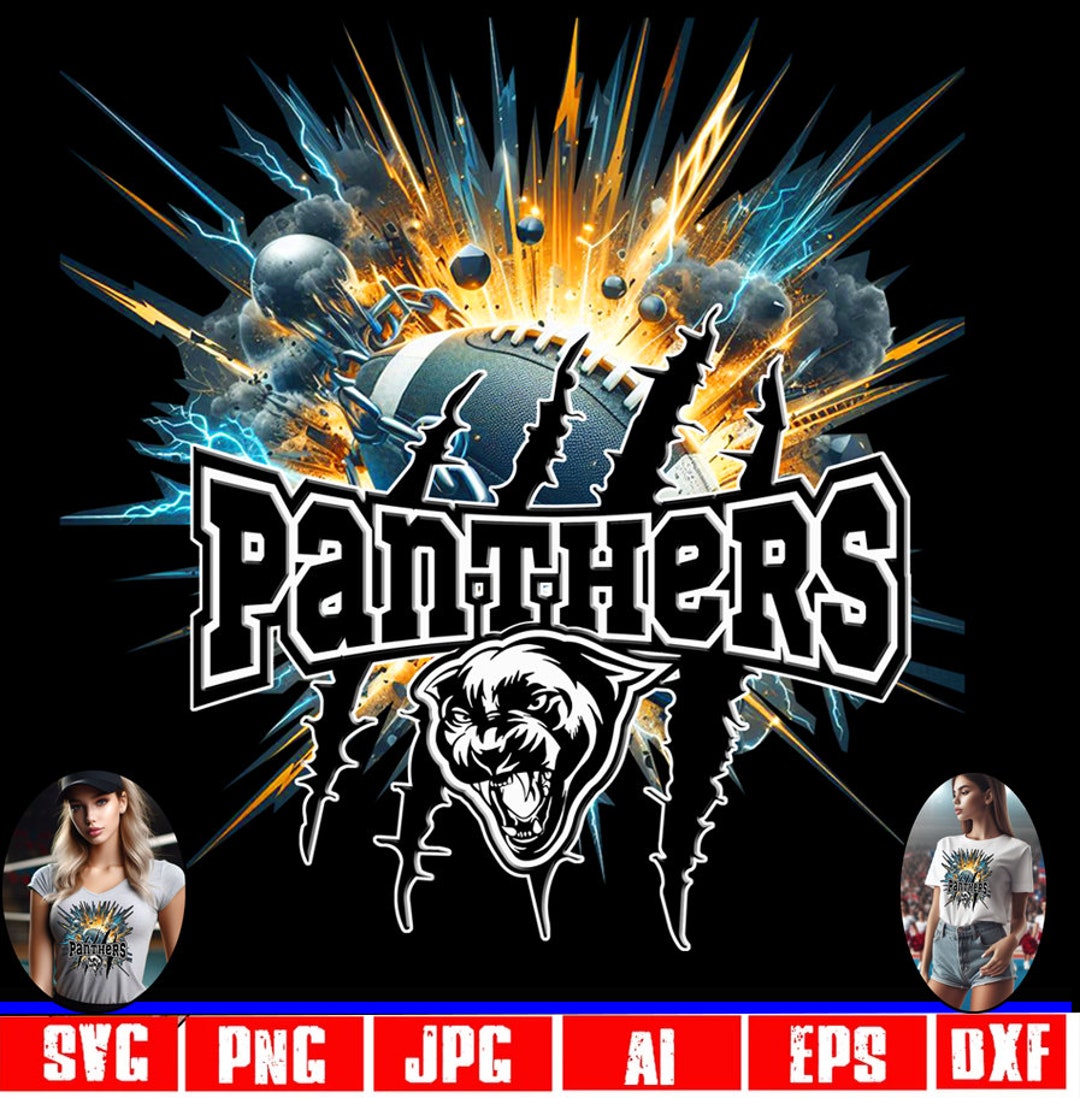 Panthers Football Sublimation Png, Panthers Football PNG, T-shirt ...