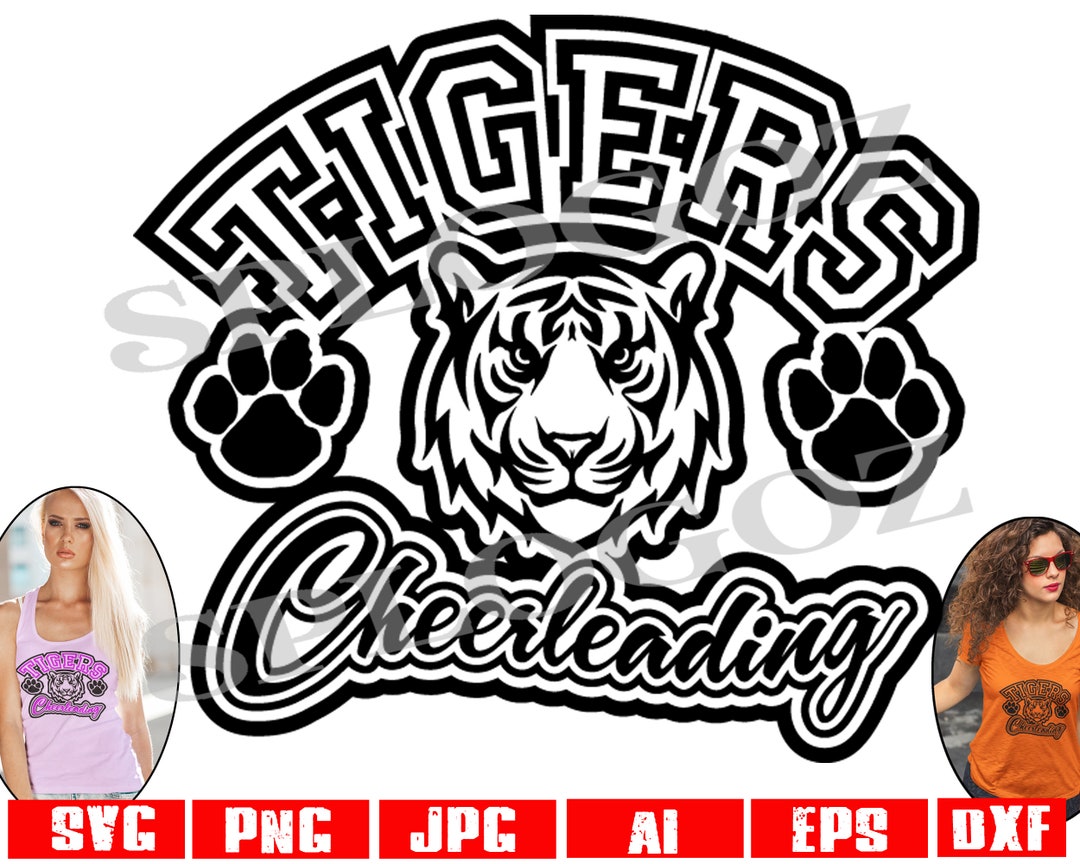Tigers Cheerleading Svg, Tiger Cheer Svg, Tiger Cheerleading Svg ...