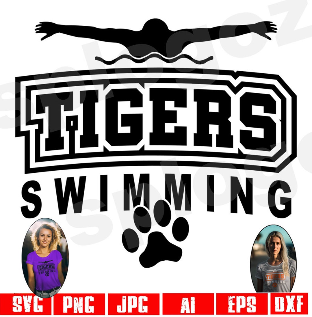 Tigers Swimming Svg Tigers Swim Svg Tigers Mascot Svg Tigers Svg Tigers ...