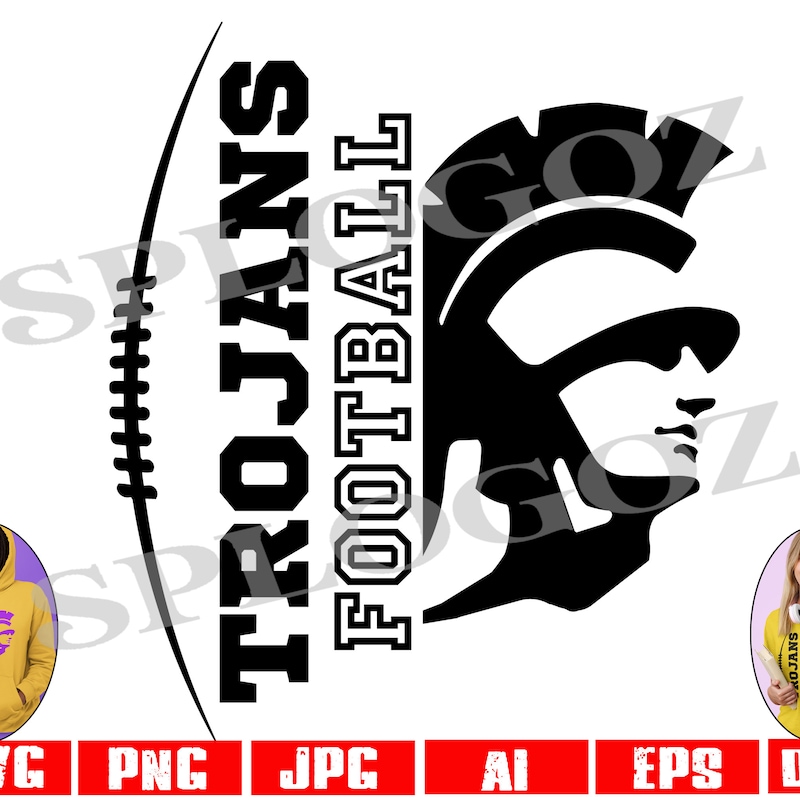 Trojans Football Svg - Etsy