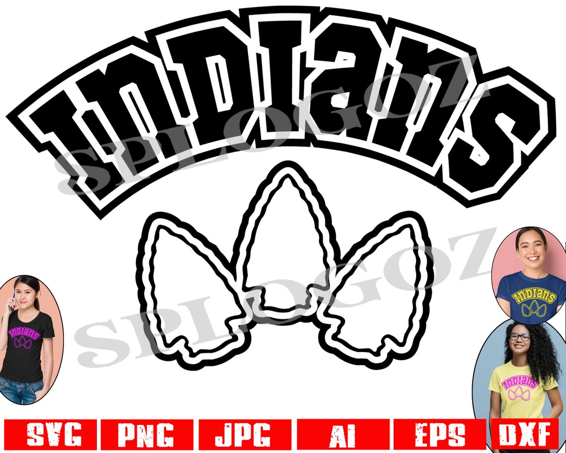 Indians Svg Indian Svg Indians Mascot Png Indian Arrowhead - Etsy
