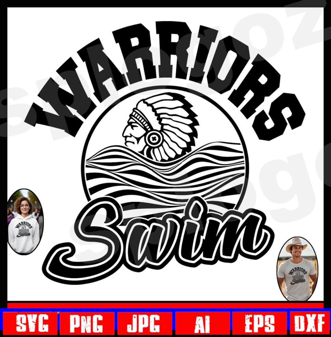 Warriors Swim Svg Warrior Swimming Svg Warriors Mascot Png Warriors ...